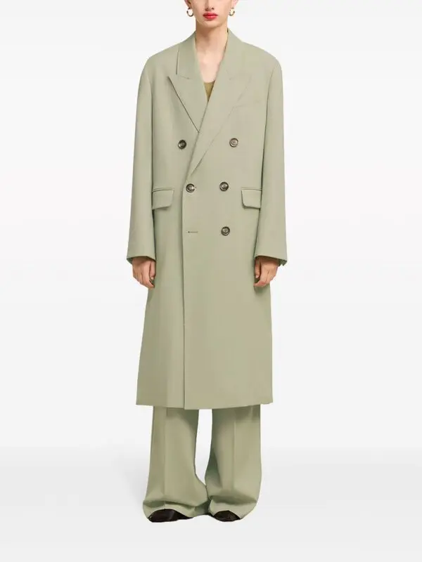 Ami Double-breasted Virgin Wool Coat - Green