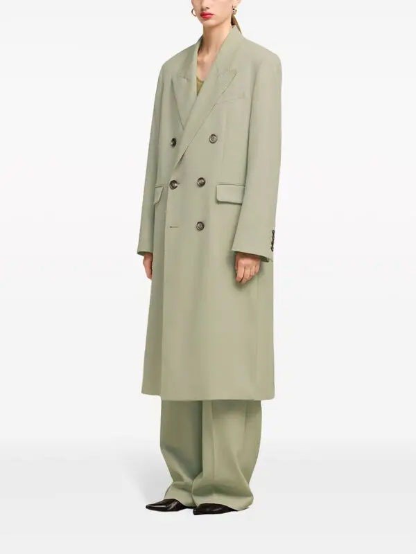 Ami Double-breasted Virgin Wool Coat - Green