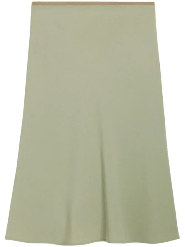 AMI Paris Crepe Midi Skirt - Green