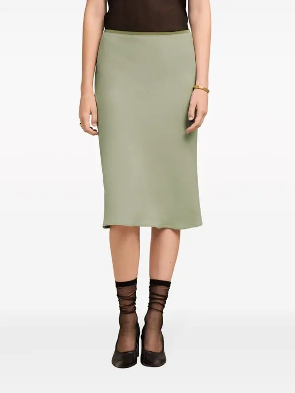 AMI Paris Crepe Midi Skirt - Green