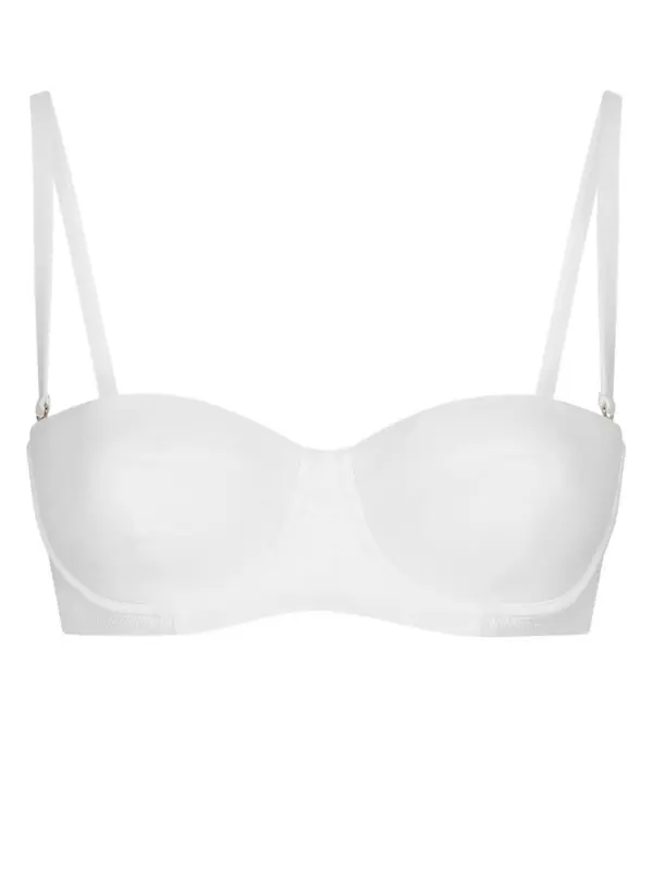 Dolce & Gabbana Logo-plaque Bikini Top - White