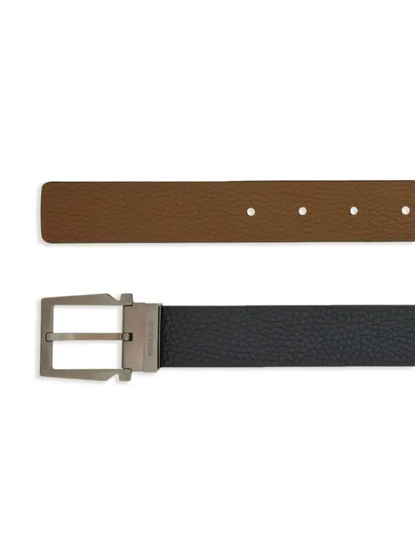 FERRAGAMO Reversible Leather Belt - Brown