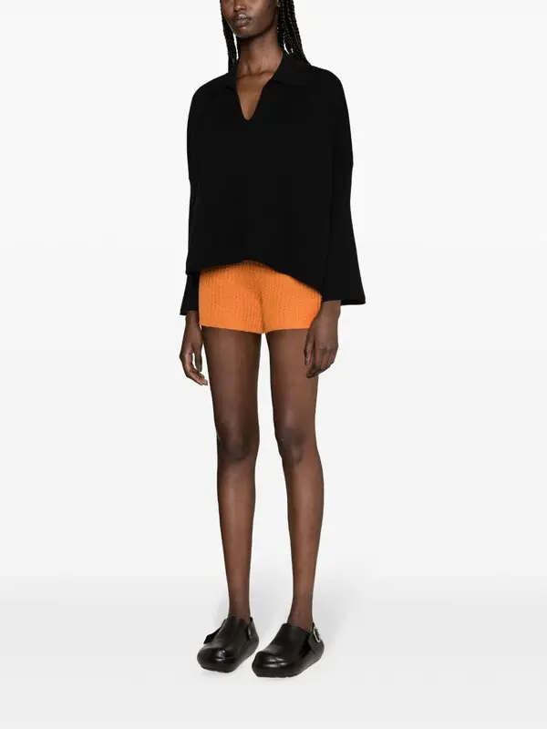 Alanui Ribbed Polo Top - Black