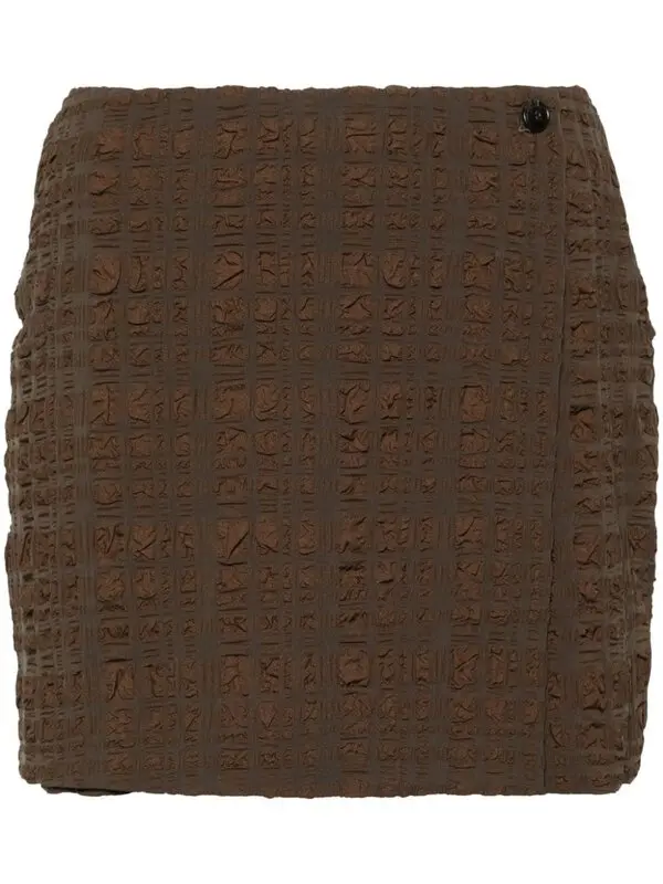 Nanushka Layered Seersucker Shorts