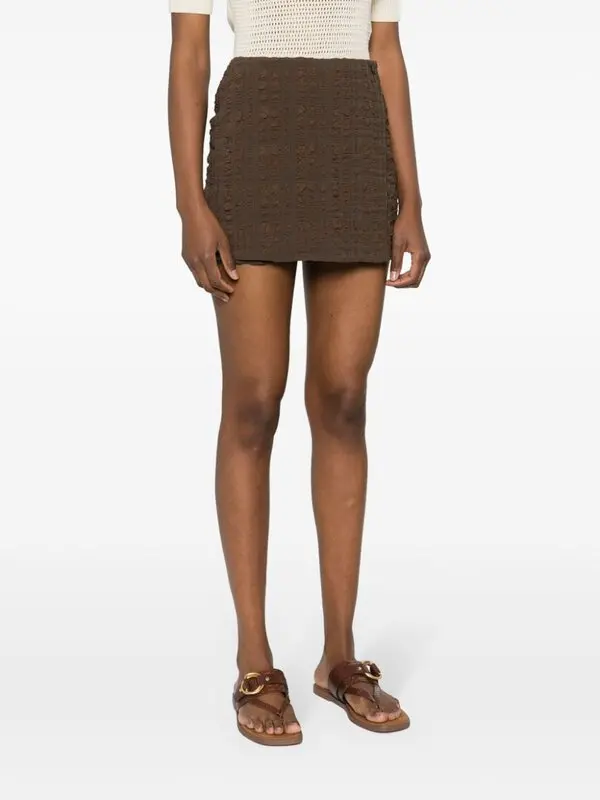 Nanushka Layered Seersucker Shorts