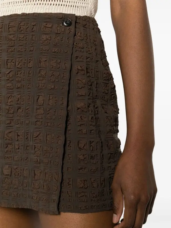 Nanushka Layered Seersucker Shorts