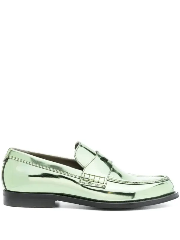 Gcds Wirdo Patent-leather Loafers - Green