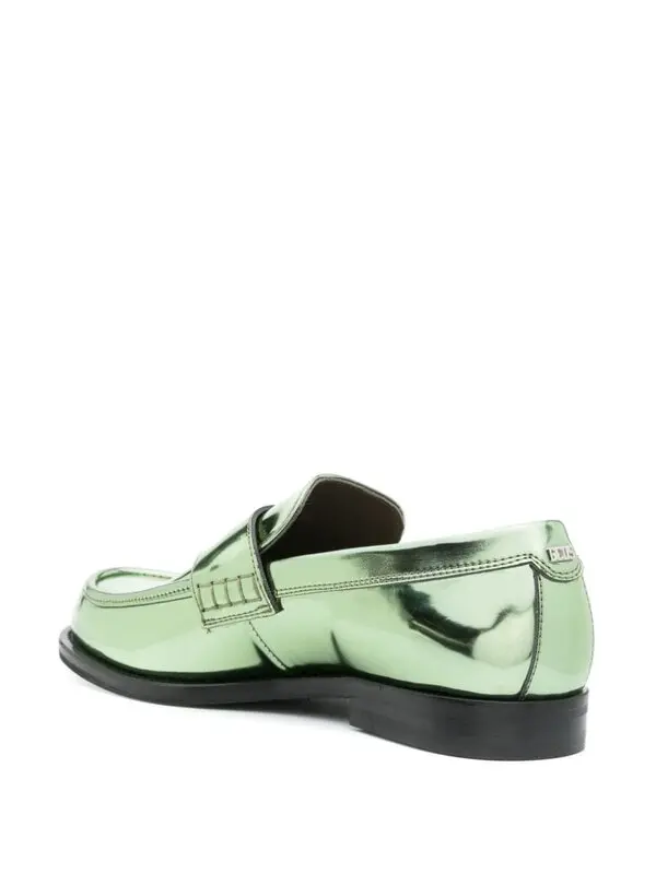 Gcds Wirdo Patent-leather Loafers - Green
