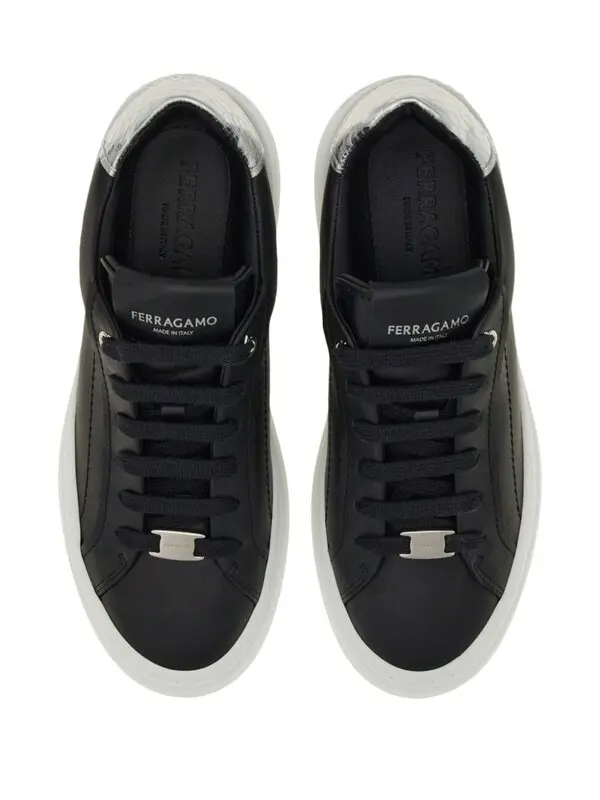 FERRAGAMO Logo-patch Leather Sneakers
