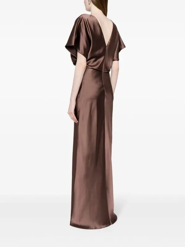 Amsale Draped Satin Gown