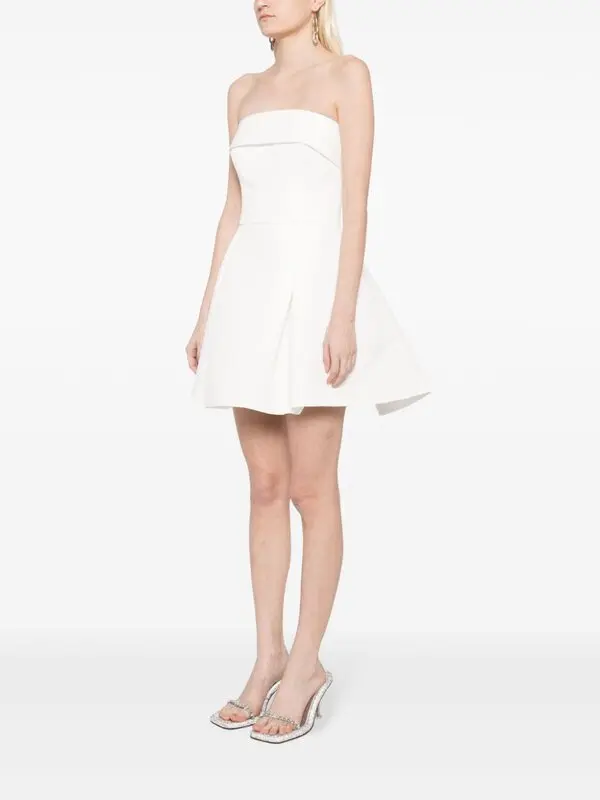 amsale box pleat mini dress Amsale Pleated Mini Dress - White