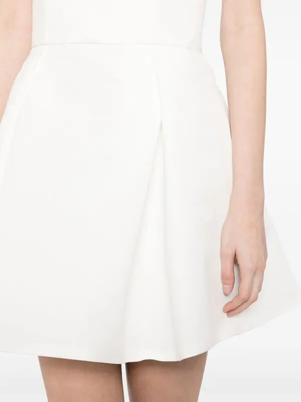 amsale box pleat mini dress Amsale Women's Box-Pleated Faille Minidress - Silk White