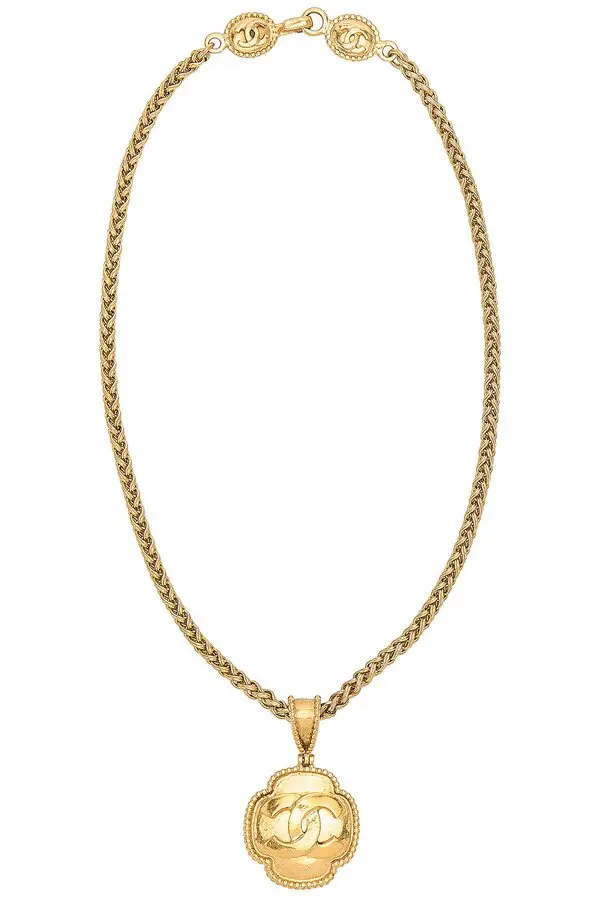 Chanel 1995 Coco Mark Necklace - Gold
