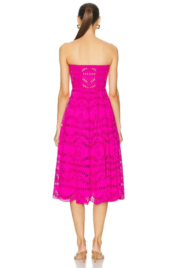 open lace back dress Charo Ruiz Ibiza Bail Fuchsia Sealace Strapless Mini Dress main image 1