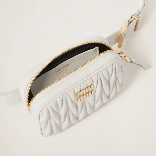 Miu Miu Belt With Matelassé Pouch - White | Editorialist display picture 1