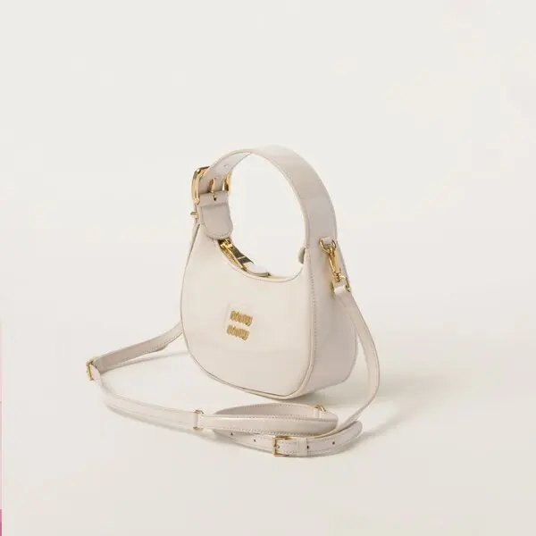 Miu Miu Patent Leather Hobo Bag - Ivory | Editorialist