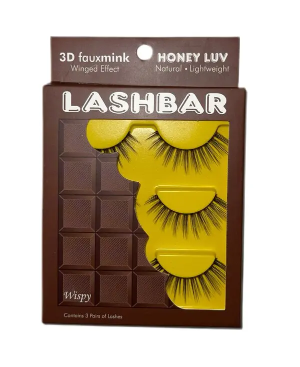LASHBAR 3-pack Honey Luv 3d Fauxmink Lash Bar False Eyelashes