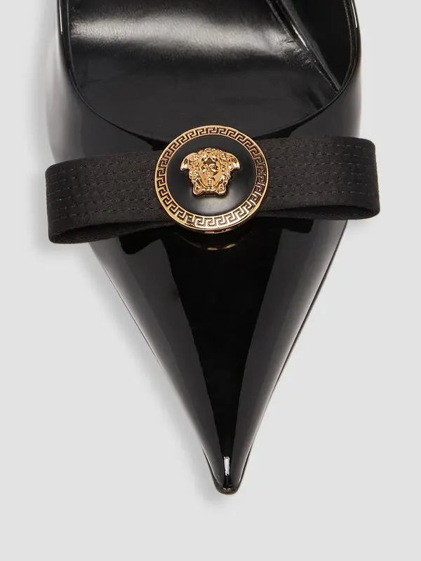 Versace 110mm Patent Leather Slingback Pumps
