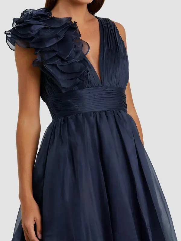 Mac Duggal Chiffon Sleeveless Fit & Flare Midi-dress - Midnight