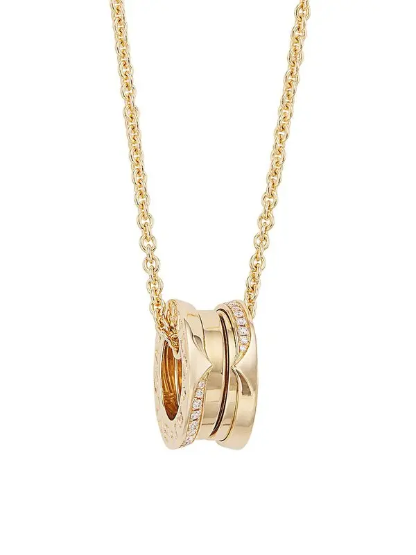 BVLGARI B. Zero1 18k & Diamond Pendant Necklace - Yellow Gold