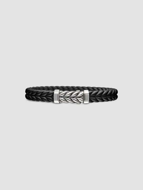David Yurman Chevron Bracelet In Rubber - Black