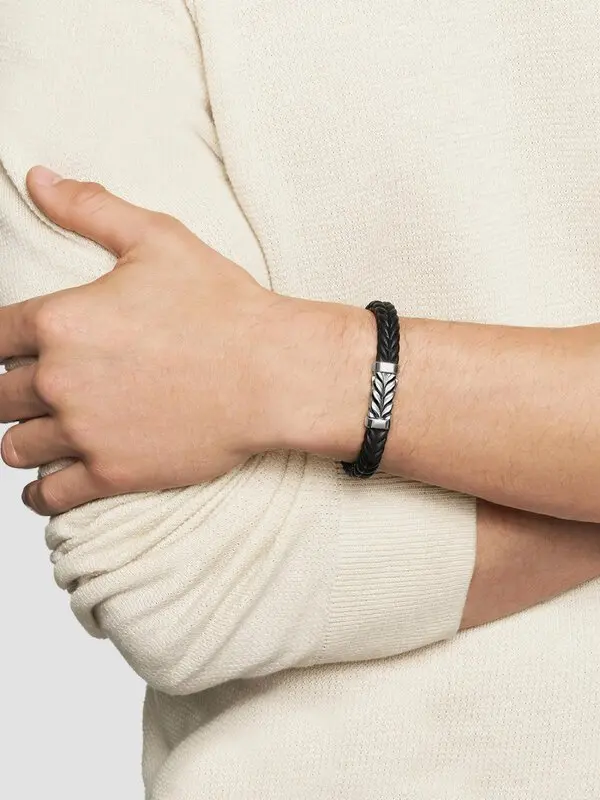 David Yurman Chevron Bracelet In Rubber - Black