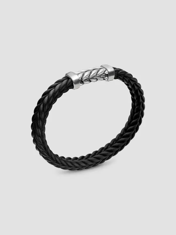 David Yurman Chevron Bracelet In Rubber - Black