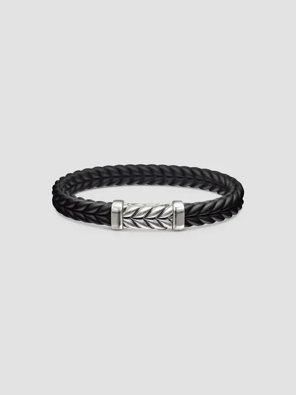 David Yurman Chevron Bracelet In Rubber - Black