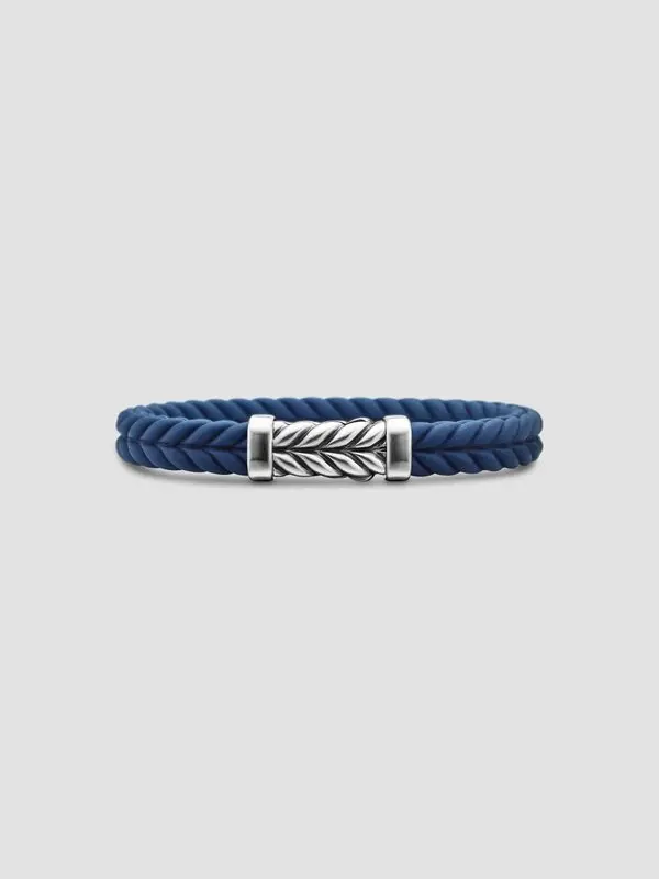 David Yurman Chevron Bracelet In Rubber - Blue