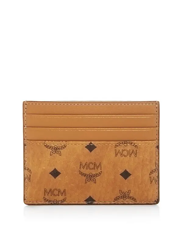 Mcm Visetos Money Clip Card Case - Cognac