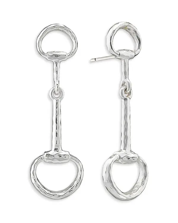 CAPUCINE DE WULF Equestrian Snaffle Bit Drop Earrings In 18k Plated - Silver