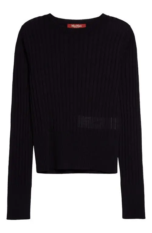 Max Mara Funale Silk & Wool Rib Sweater