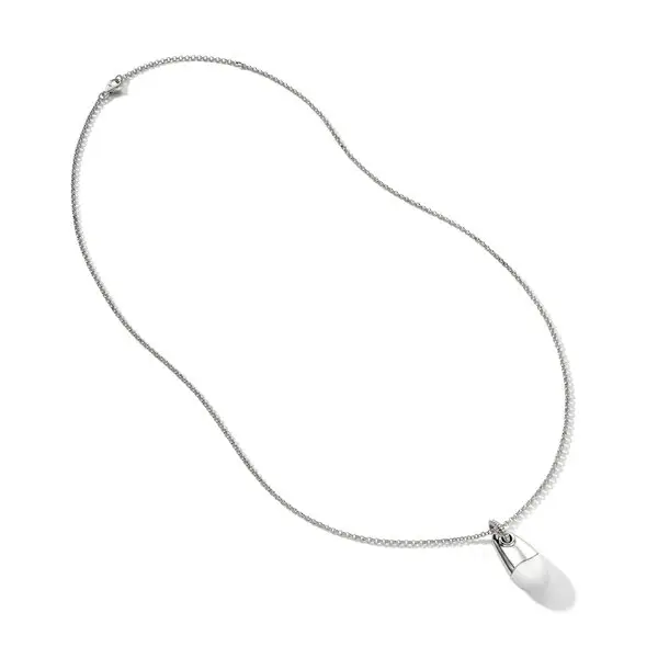 John Hardy Diamond Enamel Pendant Necklace