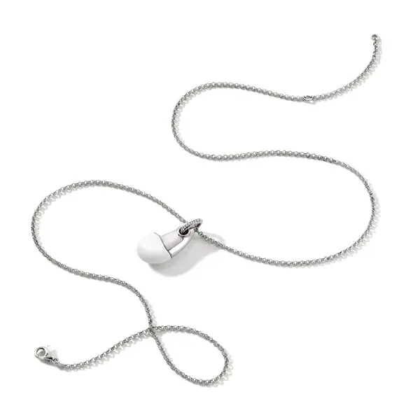 John Hardy Diamond Enamel Pendant Necklace