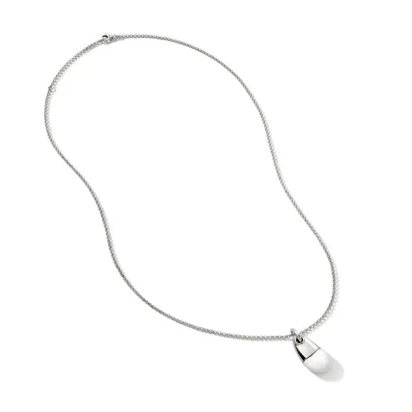 John Hardy Diamond Enamel Pendant Necklace