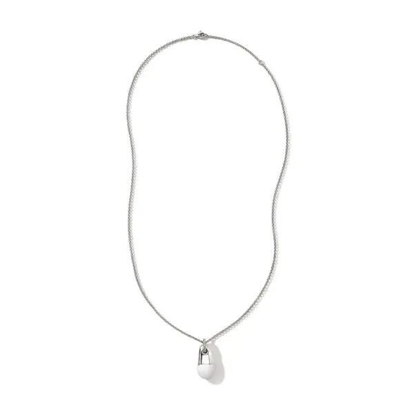 John Hardy Diamond Enamel Pendant Necklace