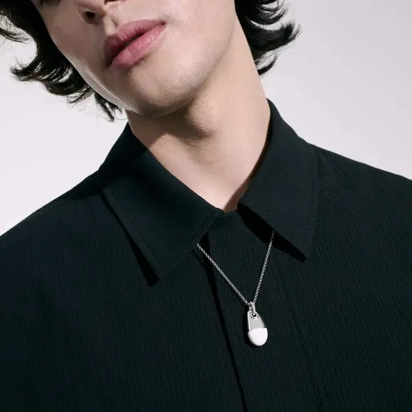 John Hardy Diamond Enamel Pendant Necklace