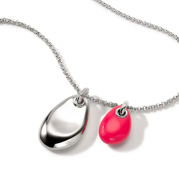 John Hardy Pebble Duo Necklace Diamonds