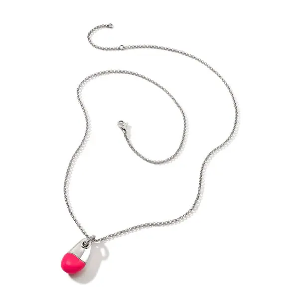 John Hardy Pebble Necklace With Diamonds And Enamel