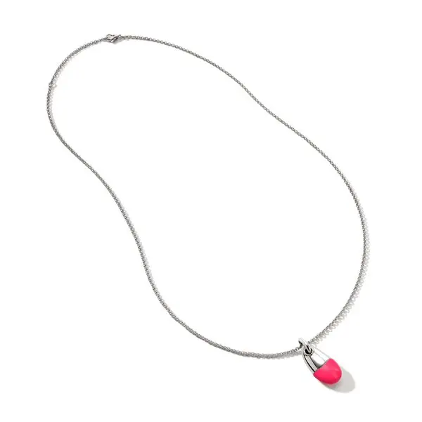 John Hardy Pebble Necklace With Diamonds And Enamel