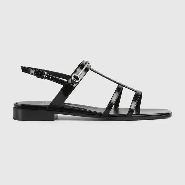 Gucci Slim Horsebit Flat Sandal Leather