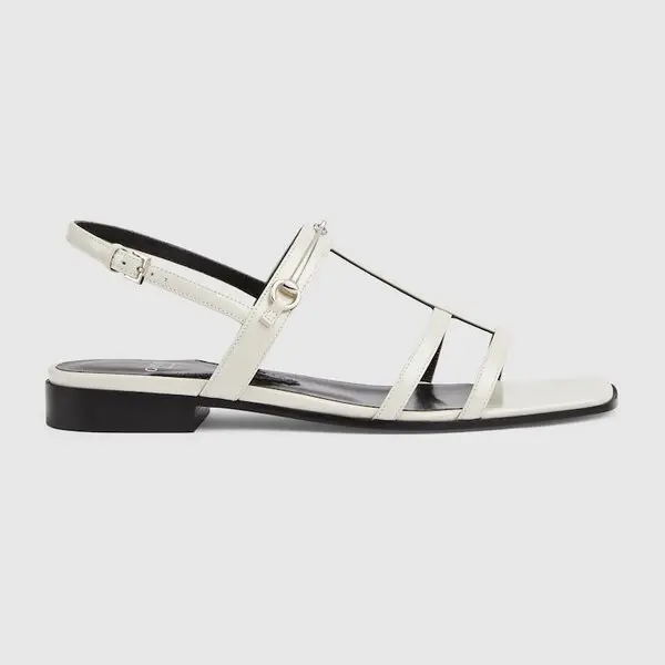 Gucci Slim Horsebit Flat Sandal Leather