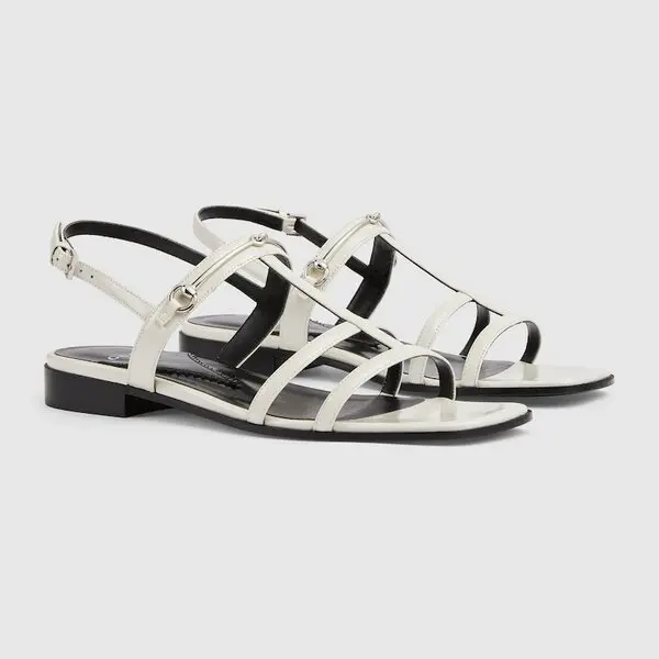 Gucci Slim Horsebit Flat Sandal Leather