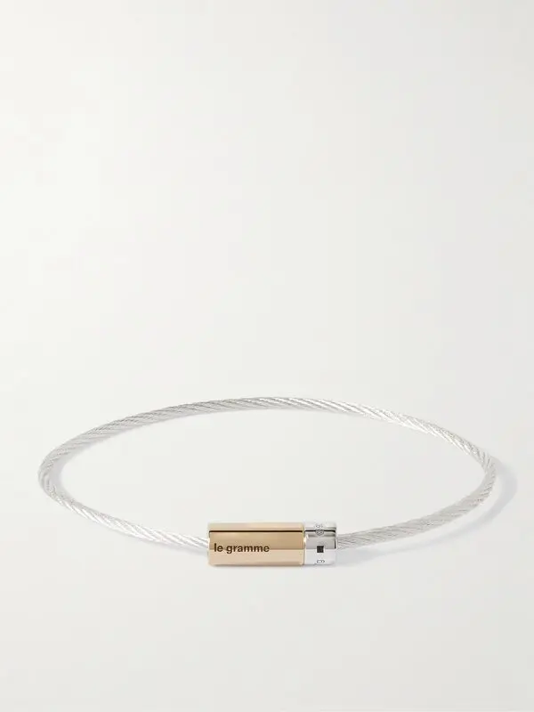 Le Gramme Cable Sterling And -karat Gold Bracelet - Silver