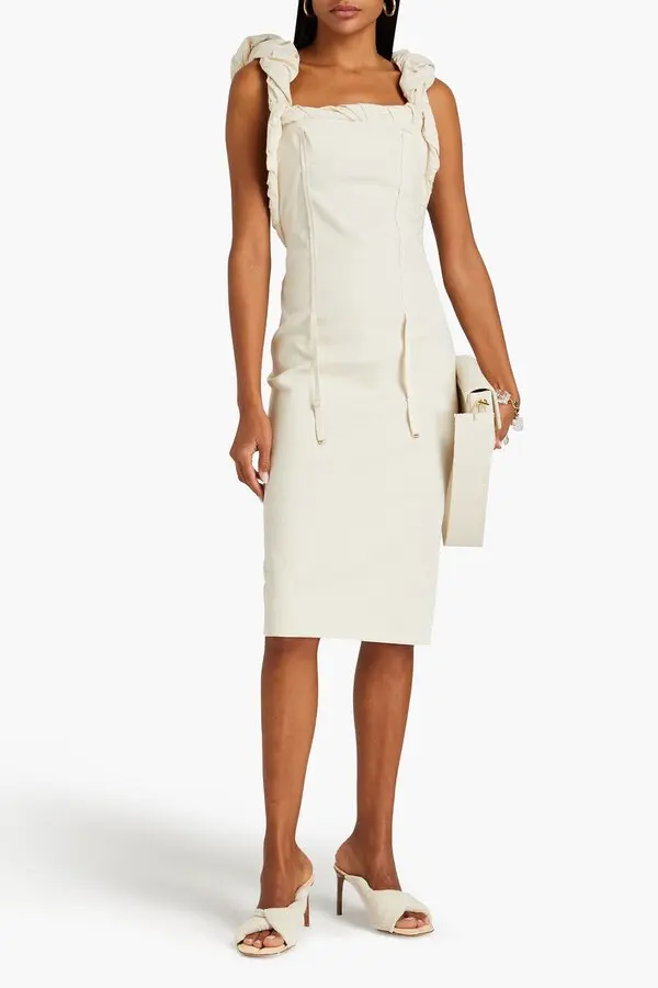 Jacquemus Crema Twisted Cotton-piqué Dress