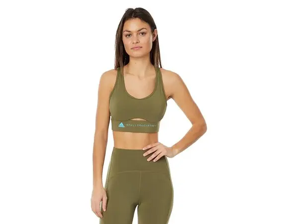 Adidas By Stella McCartney Truestrength Yoga Medium Support Sports Bra Bra - Olive