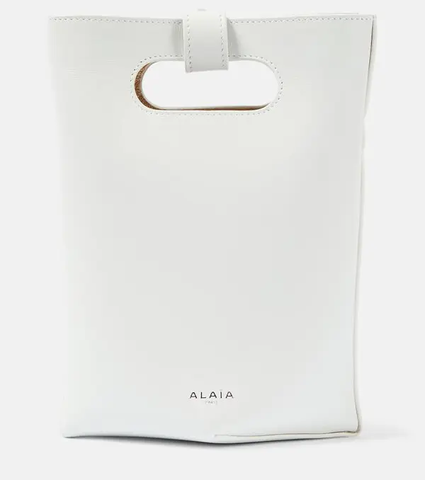 Alaïa Folded Small Leather Tote Bag - White