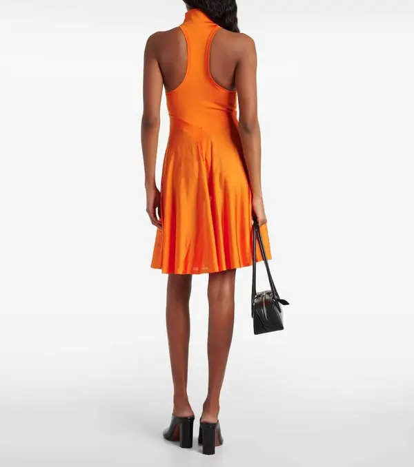 Alaïa High-neck Mini Dress - Orange