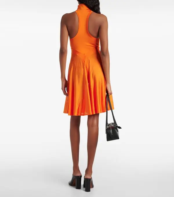 Alaïa High-neck Mini Dress - Orange