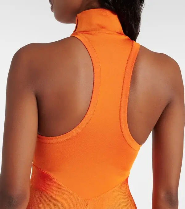 Alaïa High-neck Mini Dress - Orange